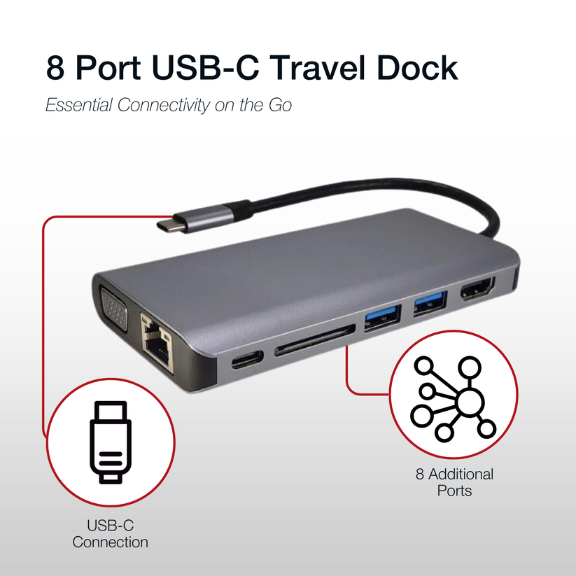 Shintaro Travel Docking Station USB-C to Multi Ports